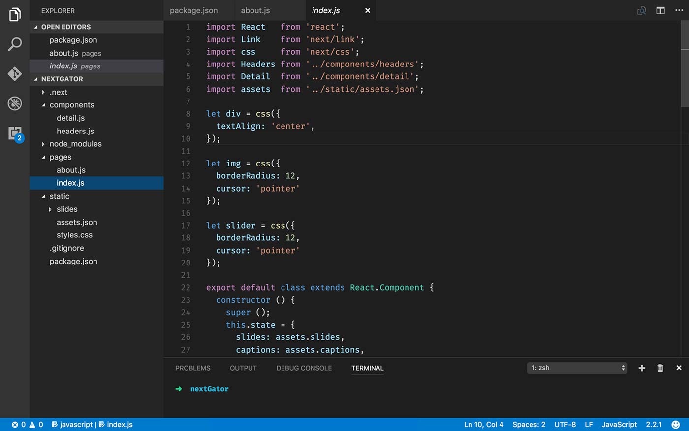 React Next js 