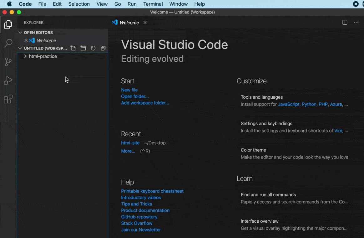 VSCode HTML 